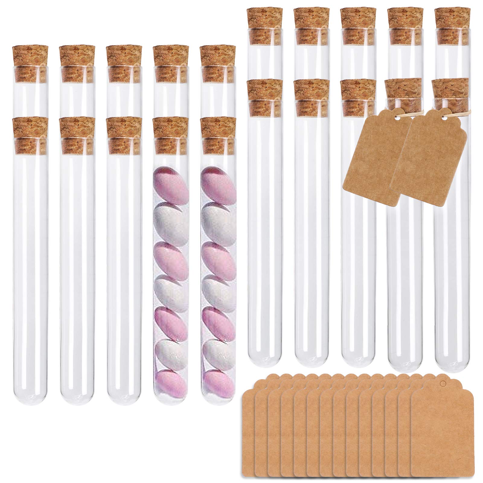 Craft Test Tubes With Corks 10PCS Plastic Test Tubes,Clear Plastic
