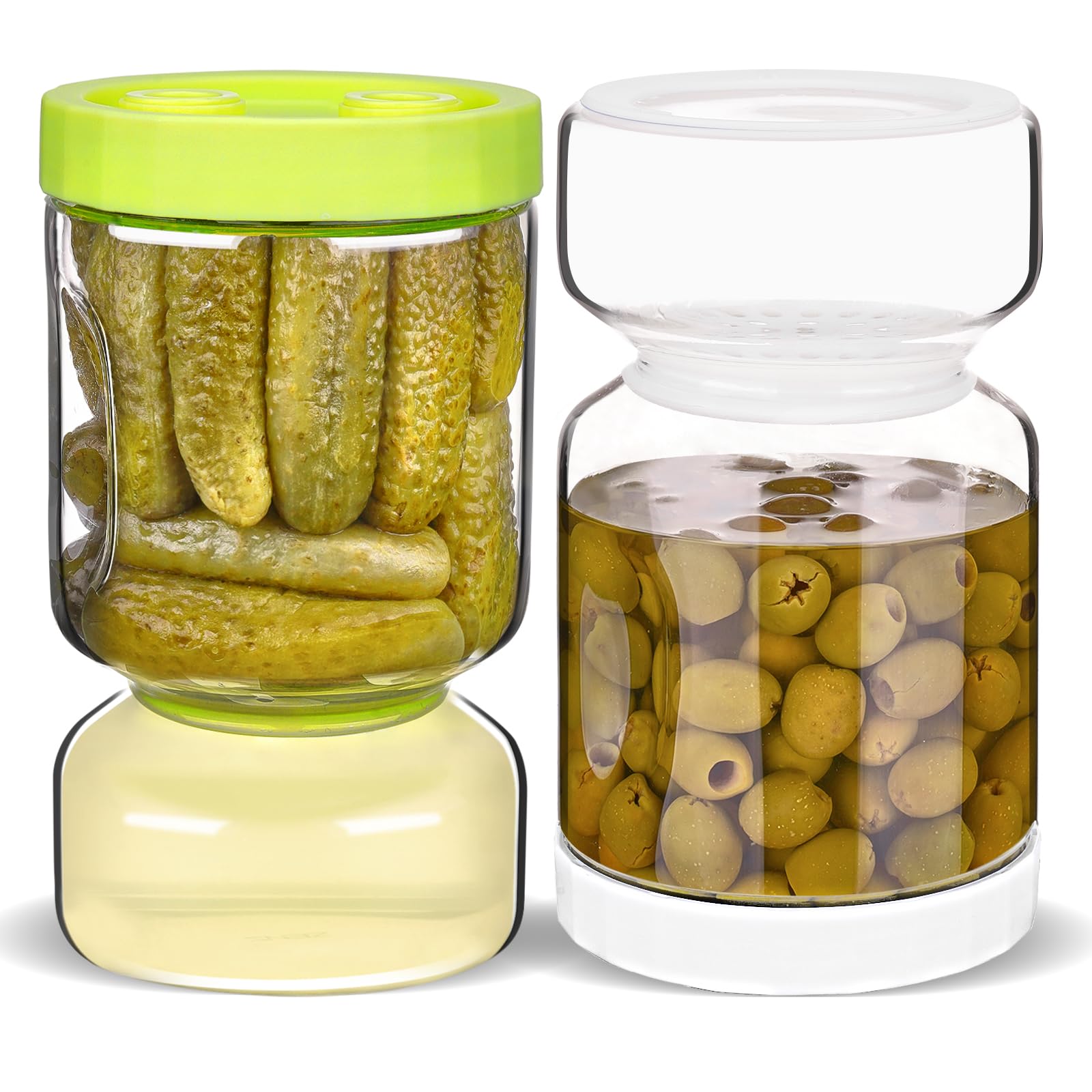Amazon.com: ZENS Pickle Jar with Strainer Flip, 2 Pack 51oz Pickle ...