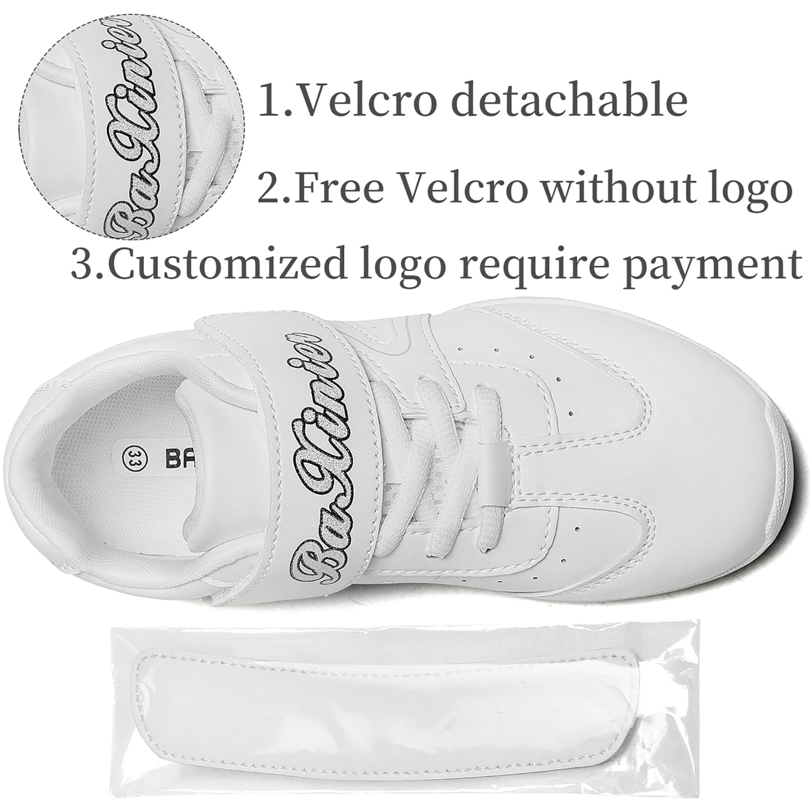 Snapklik.com : BAXINIER Girls White Cheerleading Shoes Lightweight ...