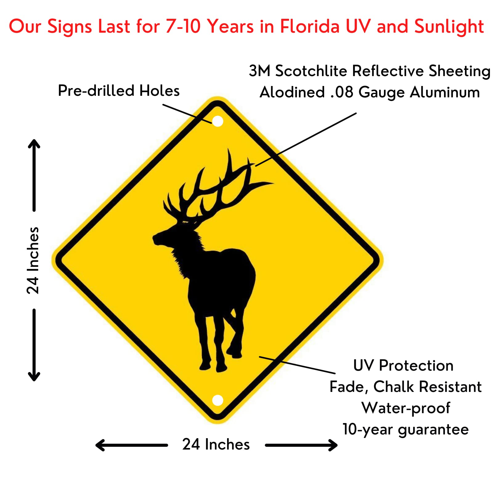 Elk Crossing Sign Amazon.com : Elk Crossing Symbol Warning Sign 24 X