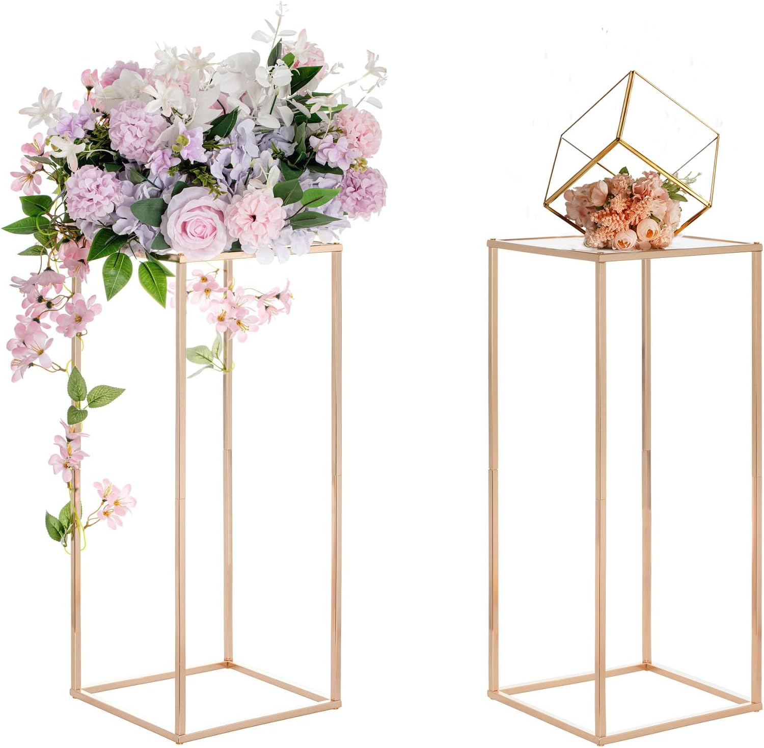 Amazon.com: Bigsee Gold Floor Wedding Flower Stand - Metal Vases for ...