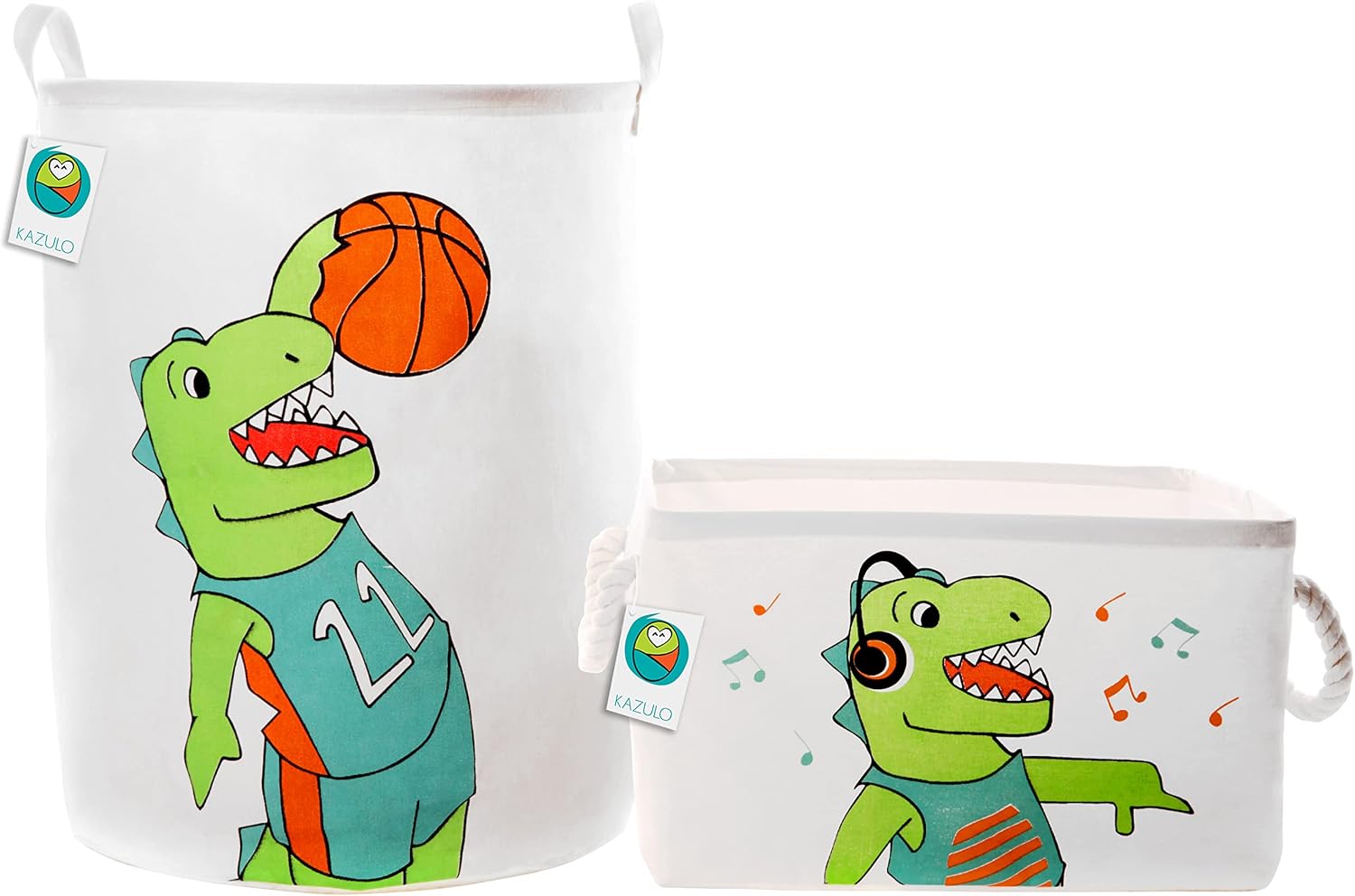 Amazon.com : KAZULO Dinosaur Baskets for Boys Bundle, 2 Pack Set, Kids ...
