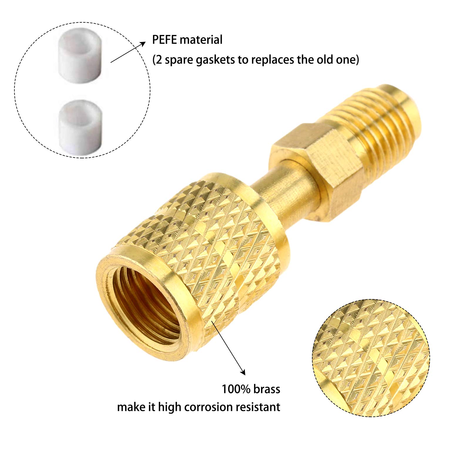 Buy gohantee 2 Pcs R410A Female SAE Adapter Mini Split Adapter, 1/4 SAE ...