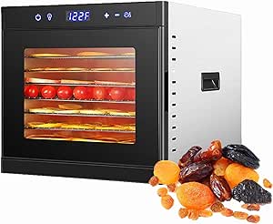 6/8 Tray Stainless Steel Food Dehydrator, Adjustable Digital ...