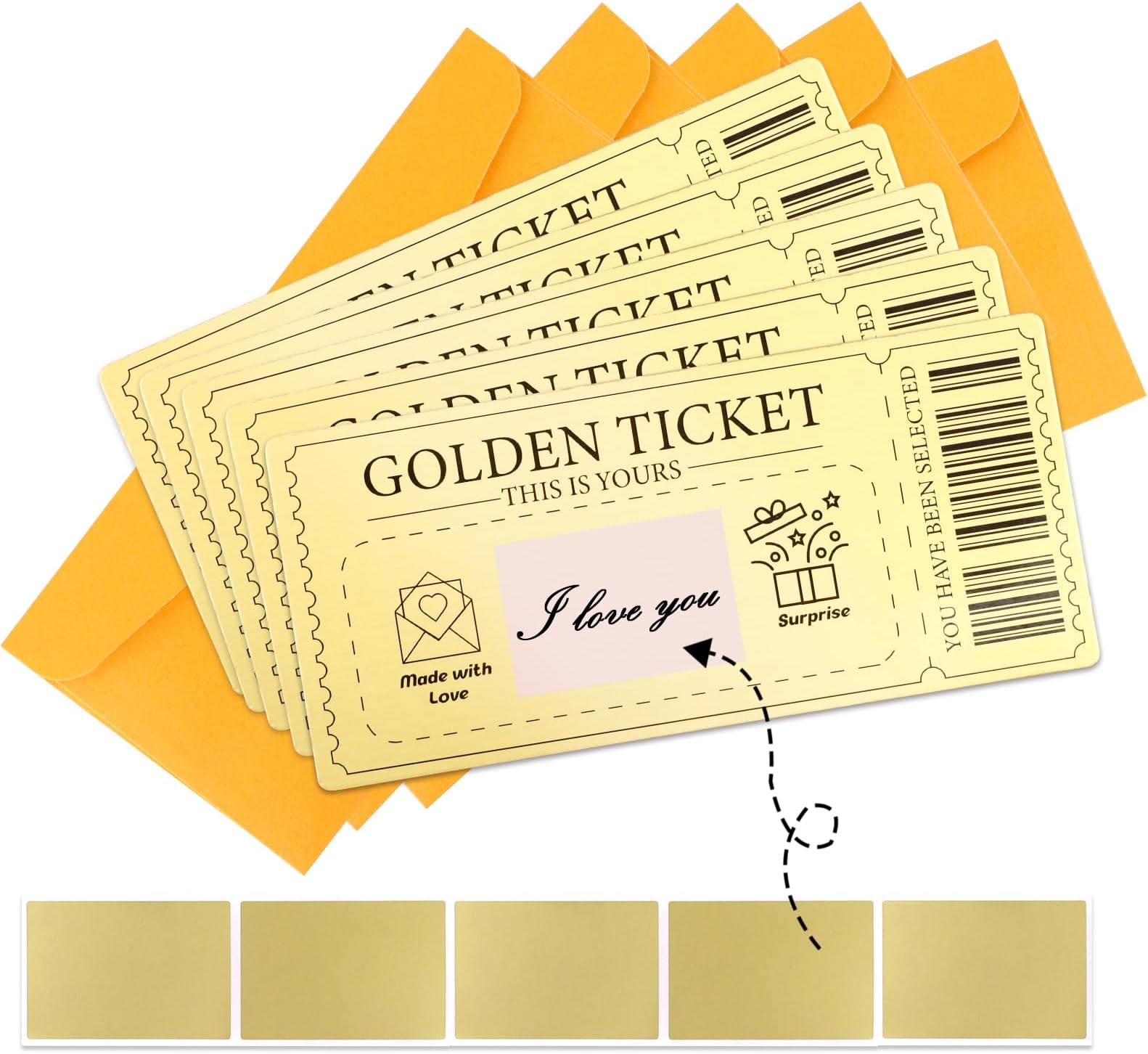 Amazon.com : Judywoo The Golden Ticket with Lucky Coin | Scratch ...
