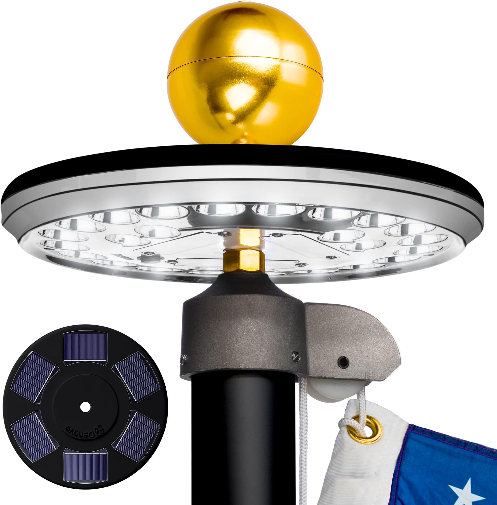 Amazon.com: HOME DEPUTY Solar flag pole light - Solar flag light - 111 ...