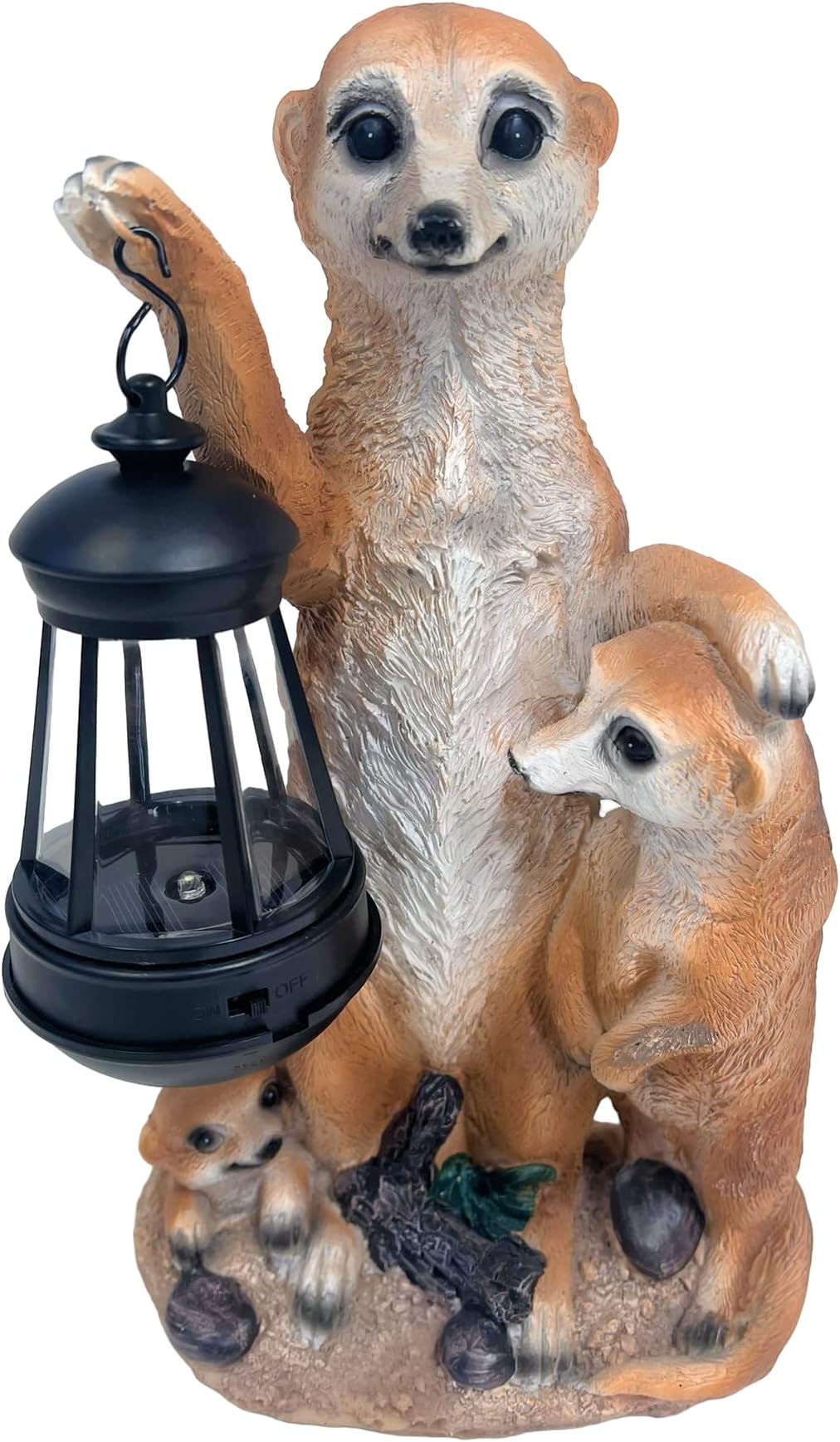 MP Essentials Outdoor Garden Solar Light Meerkat Wildlife Birdbath with ...