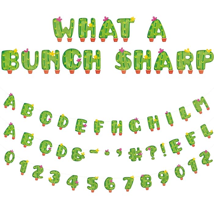 Buy 90 Pcs Cactus Alphabet Wall Classroom Decorations ABC Alphabet ...