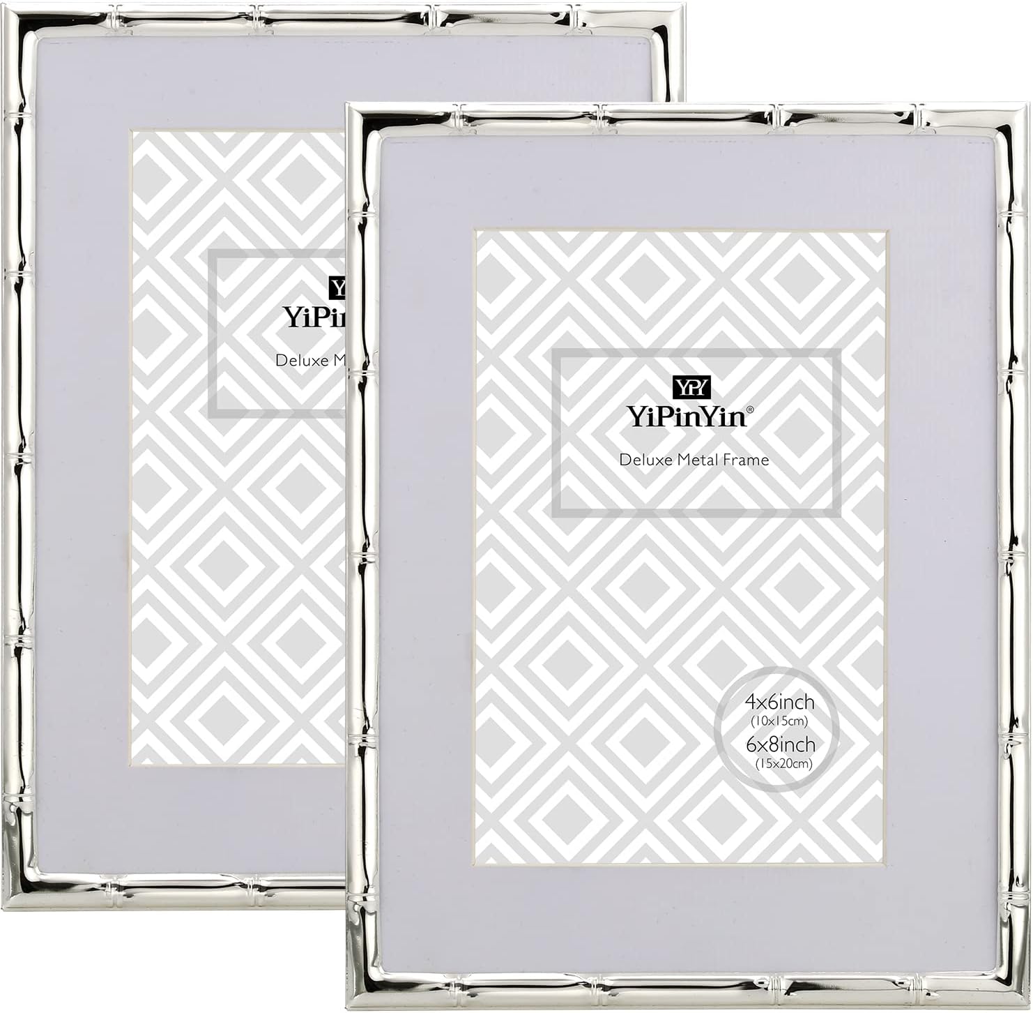 Amazon.com - 4x6'' Bamboo Detail Designs Silver Metal Picture Frame ...