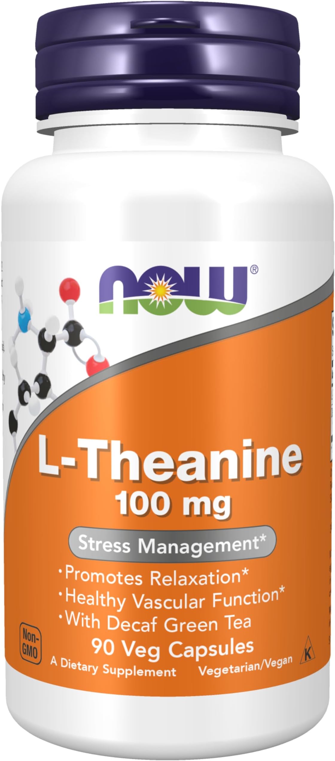 Amazon.com: NOW Foods Supplements, L-Theanine 100 mg with Decaf Green ...