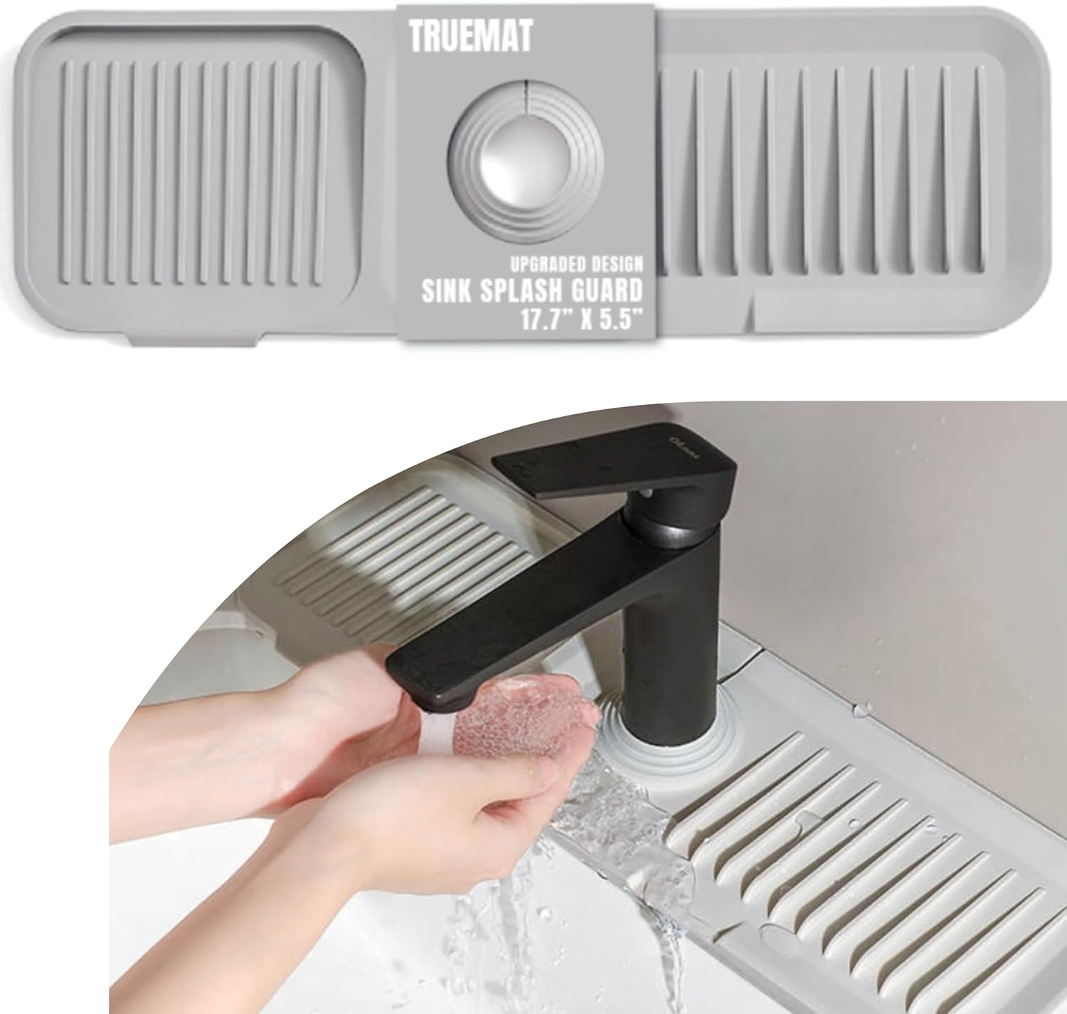 Amazon.com: TRUEMAT Kitchen Sink Splash Guard 18" Silicone Behind ...
