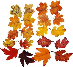 Amazon.com: FZBNSRKO 100 Pcs Autumn Maple Leaves,Assorted Colors/Sizes ...