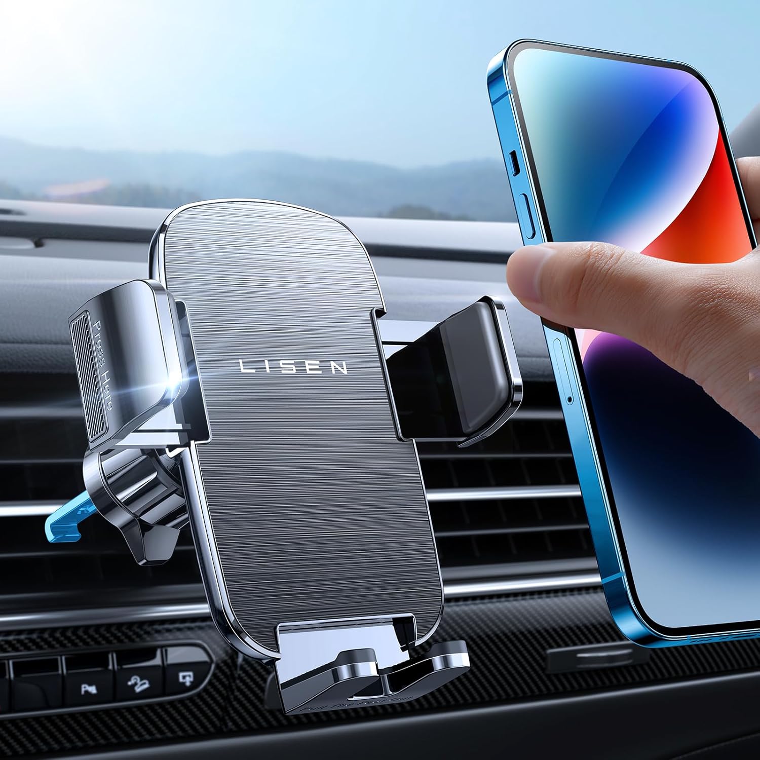 LISEN 2023 Wider Clamp & Metal Hook Phone Holder Car Vent [Thick Cases ...