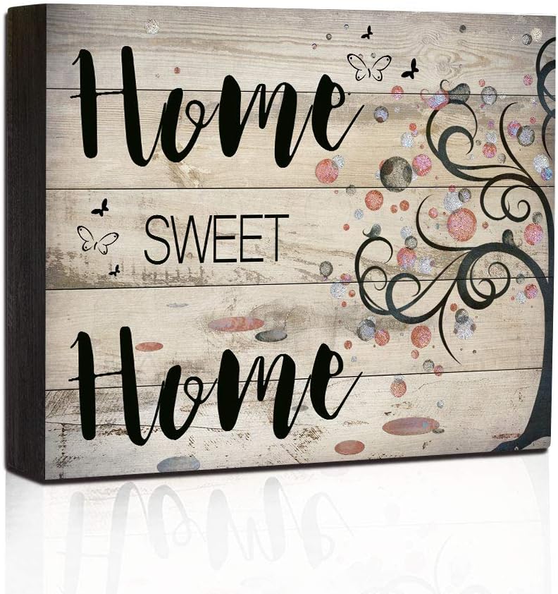 Amazon.com: Box Sign Love Wall Art Box Sign Hanging Wood Block Sign ...