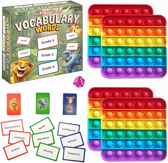 Amazon.com: THE FIDGET GAME Vocabulary Words, Flash Card Game, Grade 4 ...