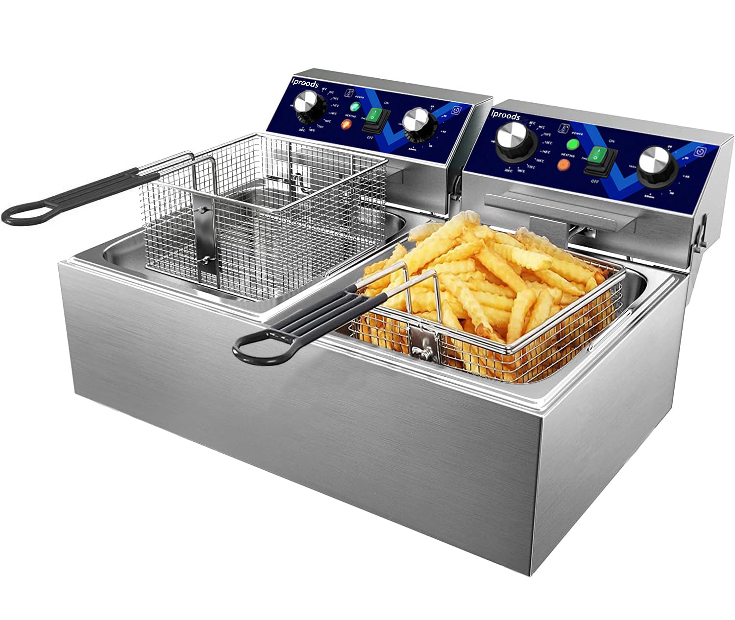 Amazon.com: Iproods Electric Deep Fryer with Basket and Lid, Stainless ...