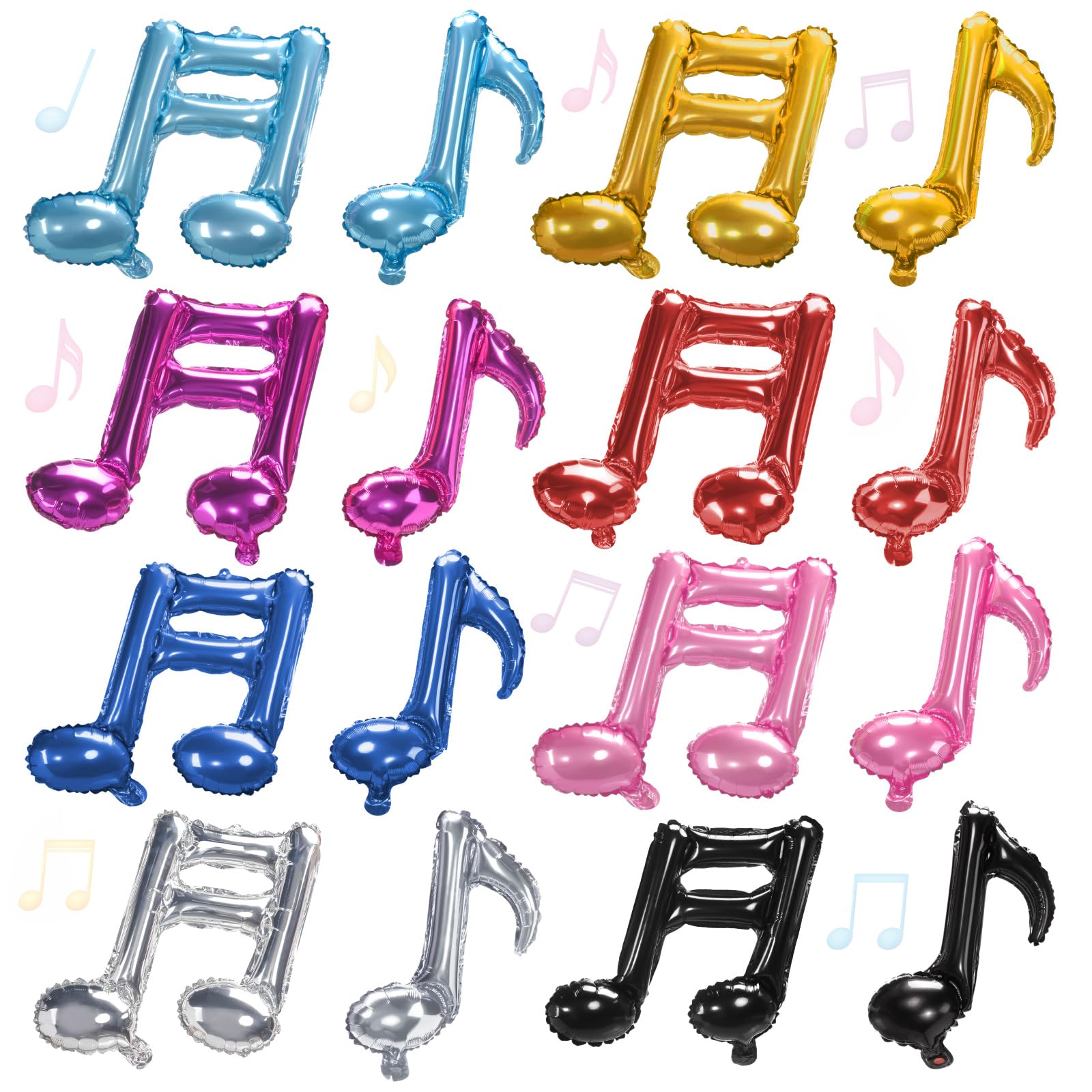 Amazon.com: libfrnt 16 Pcs Music Note Foil Balloons 16'' Music Note ...