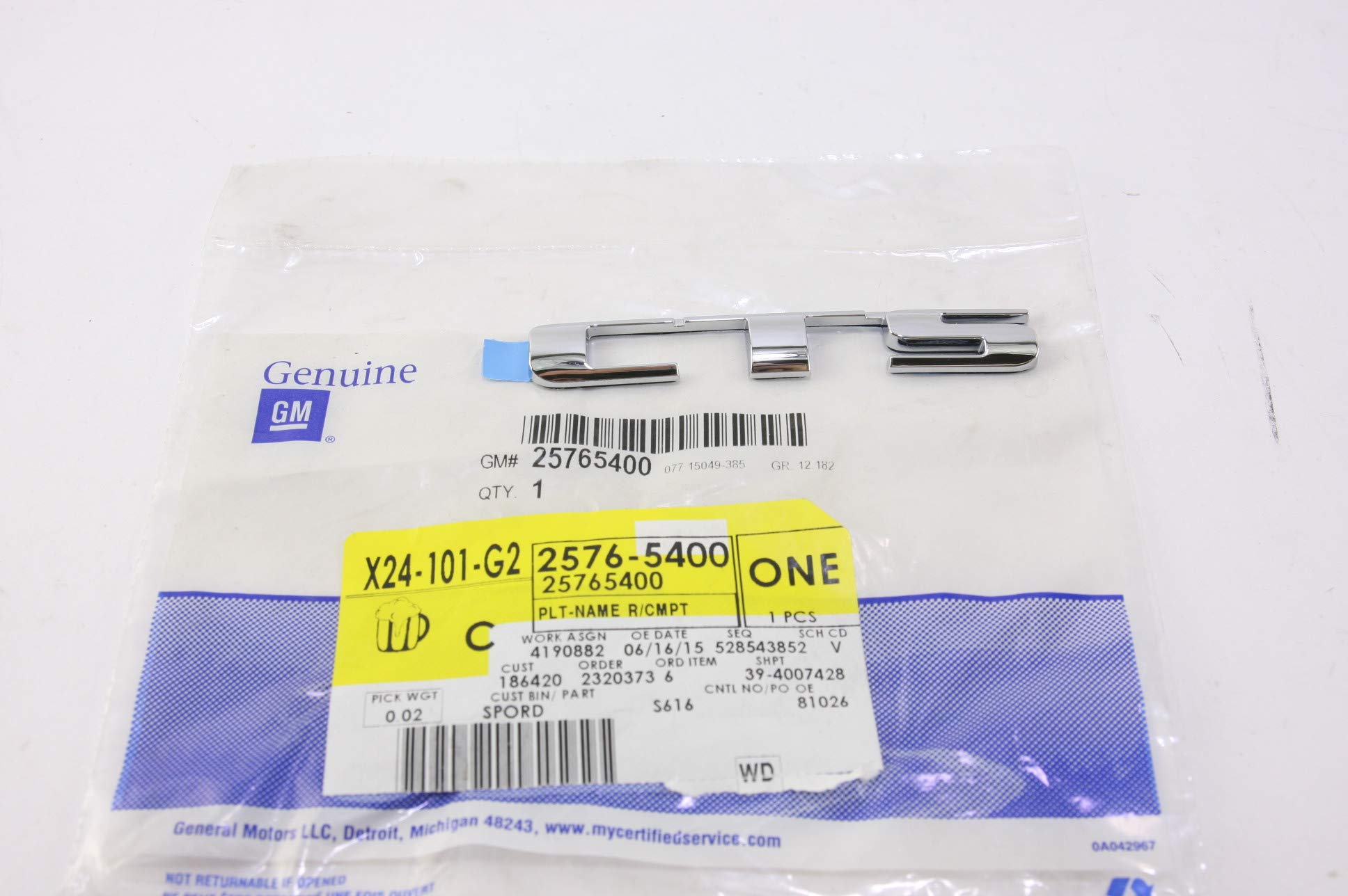 Snapklik.com : GM Genuine 25765400 Compartment Lid Vehicle Name Plate