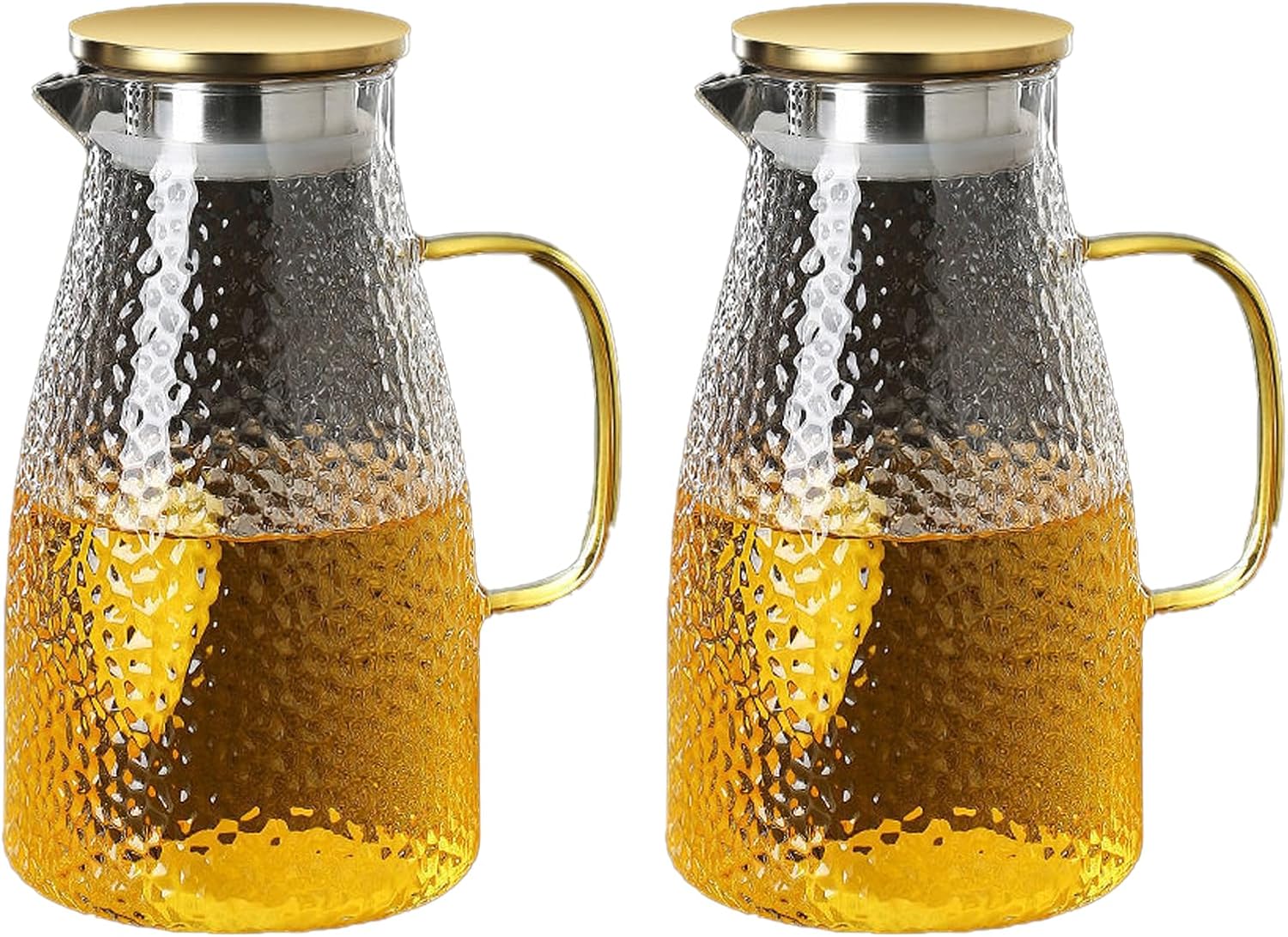 Amazon.com: 2 Pack Glass Pitcher with Lid, 68oz/2000ml - Good Beverage ...
