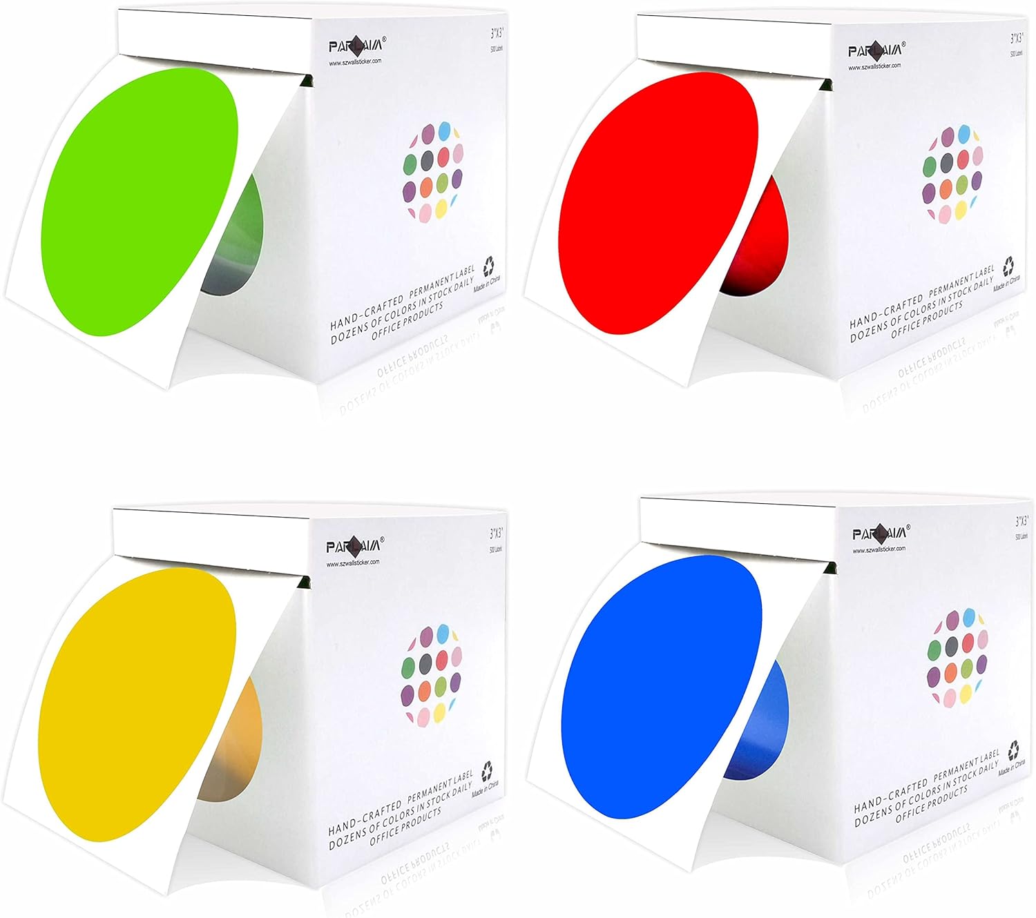 Amazon.com : PARLAIM 2000PCS 3 Inch Round Color-Code Circle Dot Sticker ...