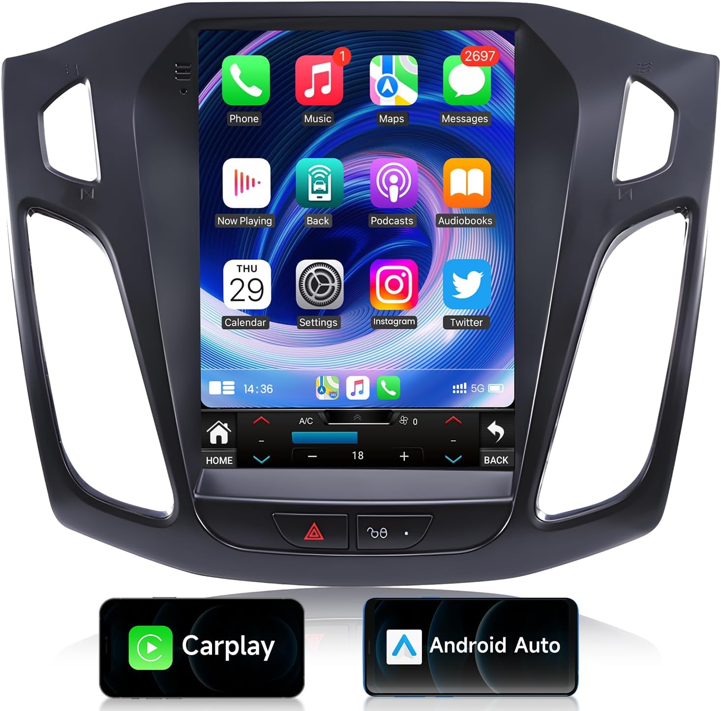 Amazon.com: Ford Focus Car Stereo Radio 2012-2018 with Carplay/Android ...