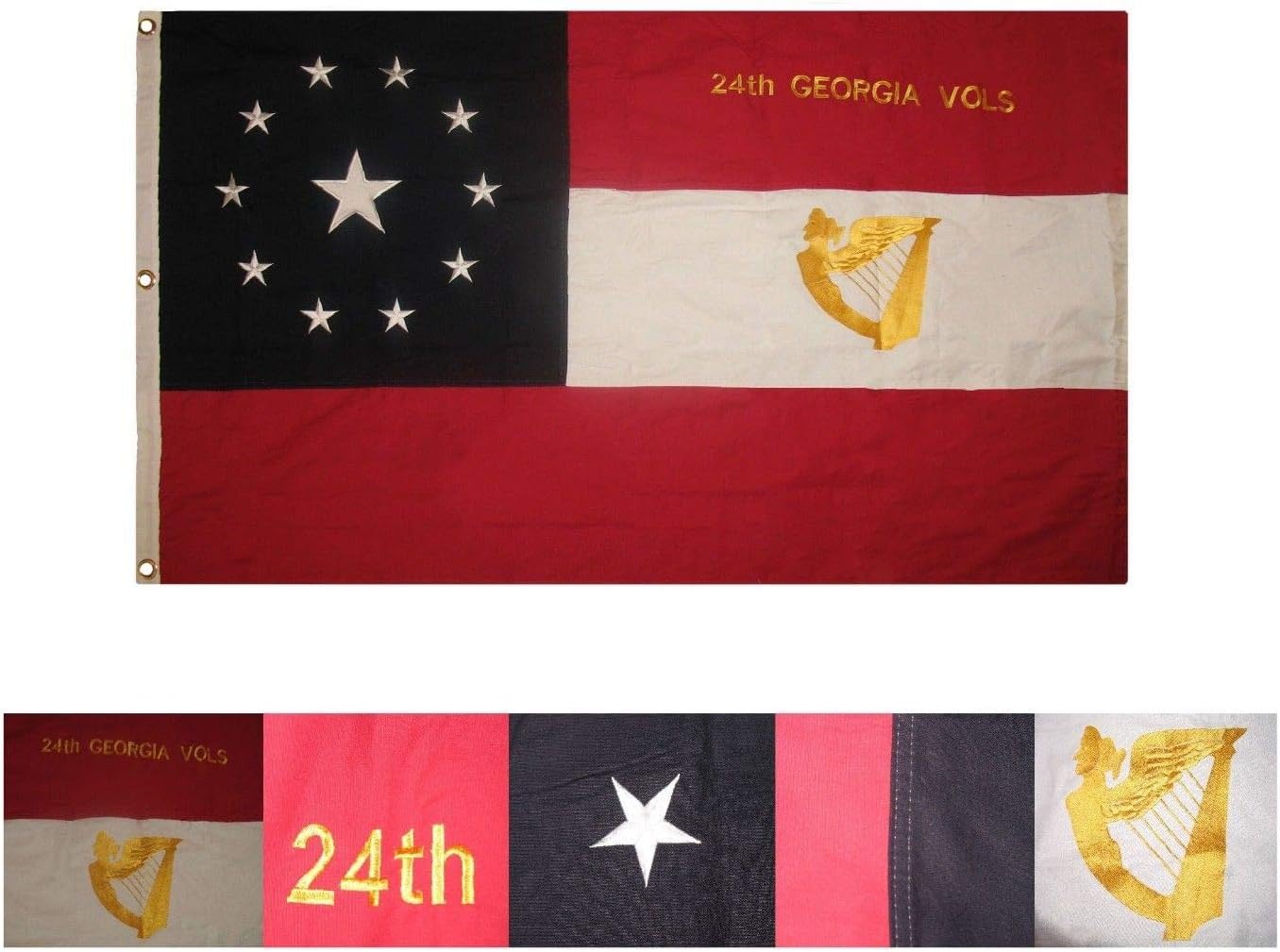 Amazon.com : AES 3x5 Embroidered Sewn 24th Georgia Volunteers Infantry ...