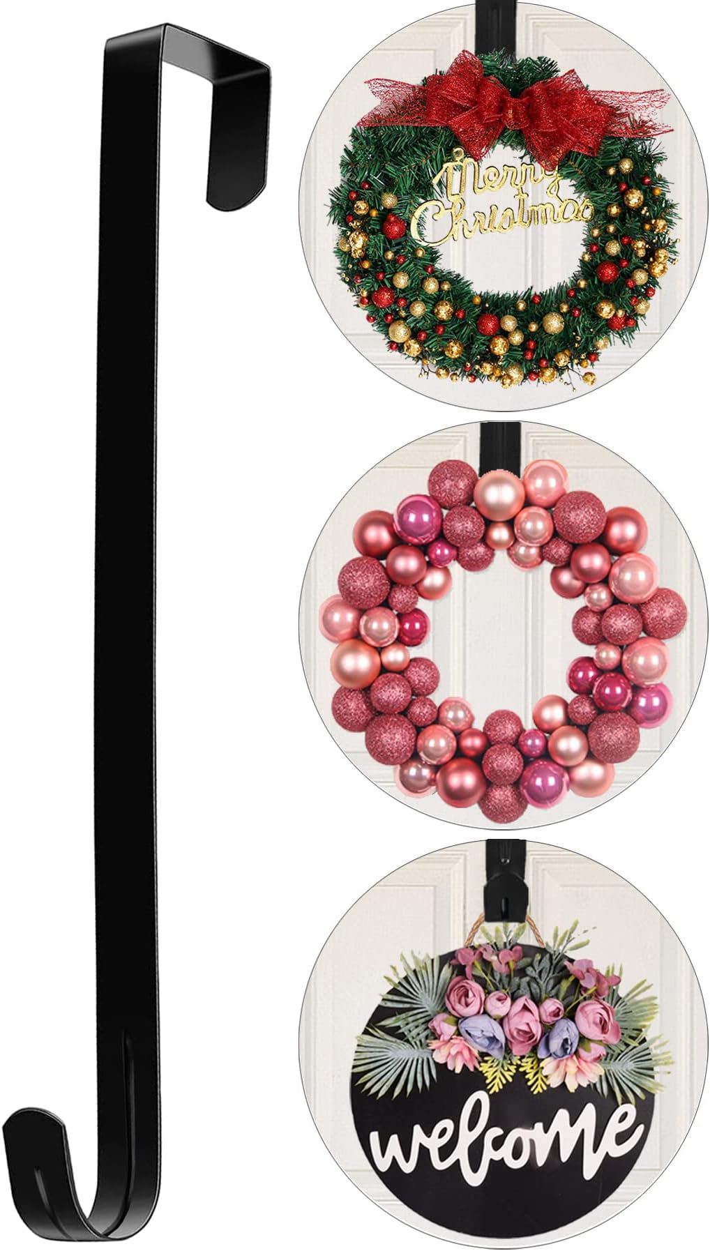 Amazon.com: GREAZONE 12" Clear Wreath Hangers, 2 Pack Non Scratch Over ...