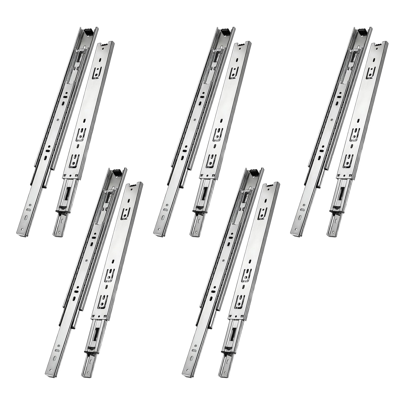 Snapklik.com : 5 Pair Stainless Steel Drawer Slides 10 12 14 16 18 20 ...