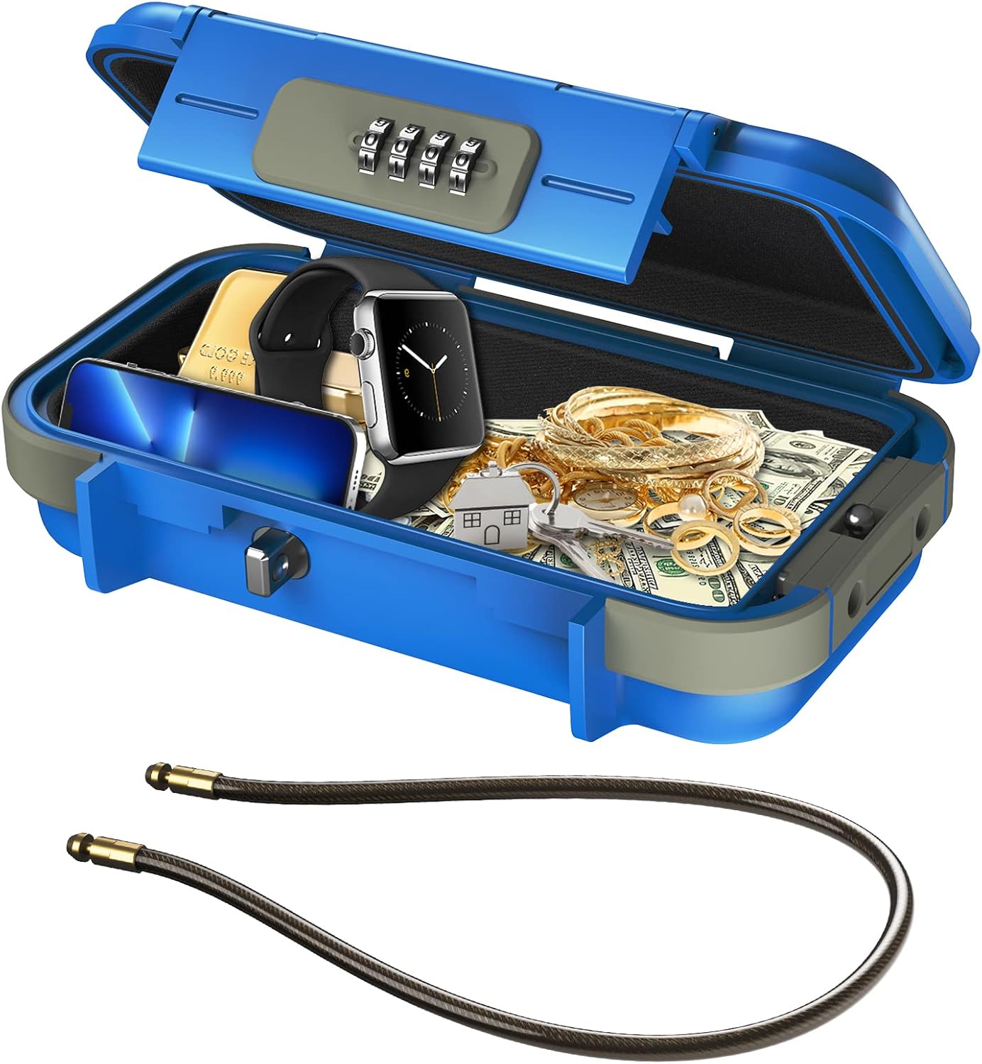 Ankilo Portable Beach Safe Box, Newest Travel Safe Box for Home ...