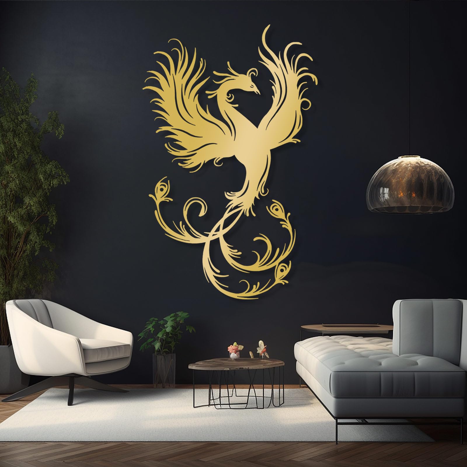 Amazon.com: Metal Phoenix Wall Decor, Phoenix Bird Boho Wall Art ...