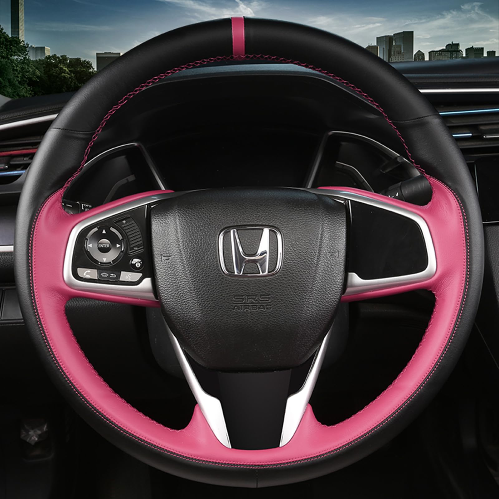 Amazon.com: TIMWIND Custom Fit Honda Steering Wheel Cover Microfiber ...