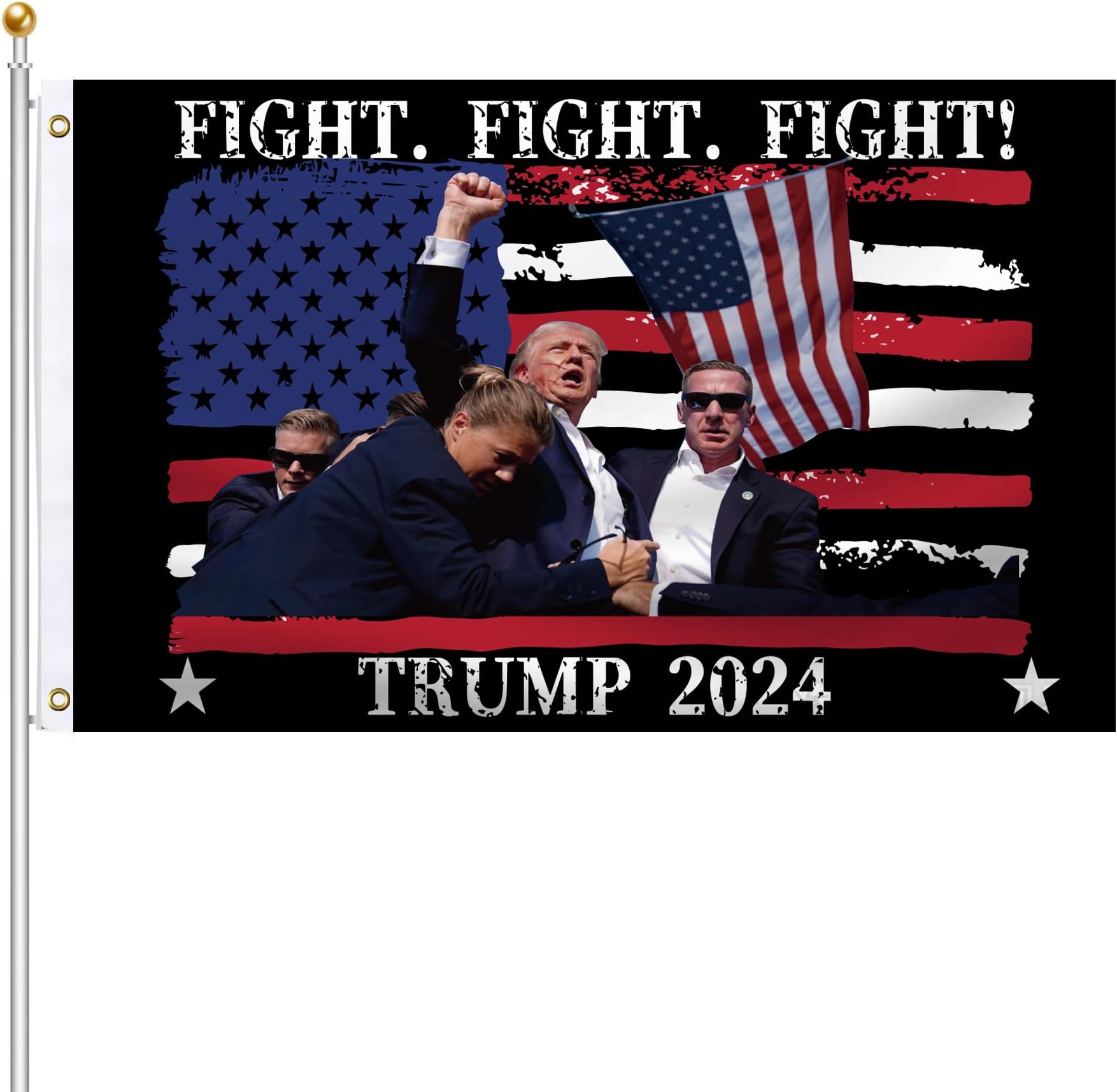 Amazon.com : Fight Fight Fight Trump Flag 3x5 Ft Trump 2024 Flags With ...