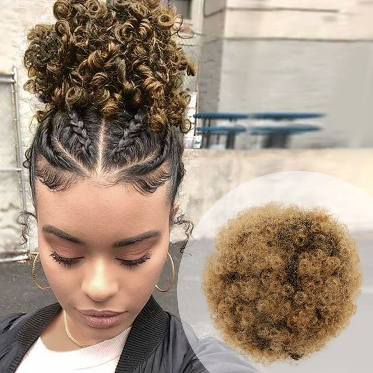 Amazon.com : GLAM21USA Afro Puff Drawstring Ponytail Retro Kinky Curly ...
