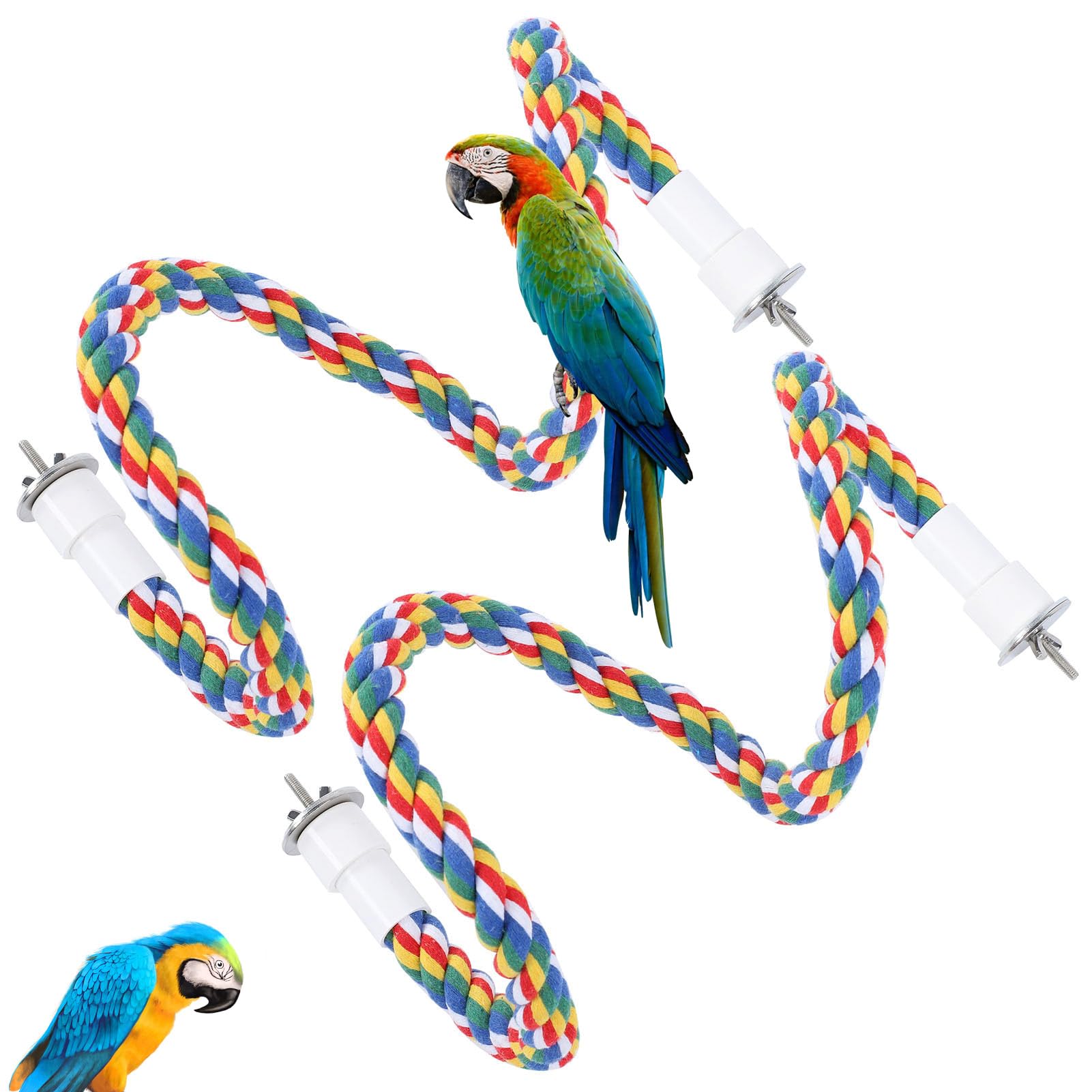 Snapklik.com : 2Pcs Bird Rope Perches, Birdcage Swing Toys Comfy Perch ...