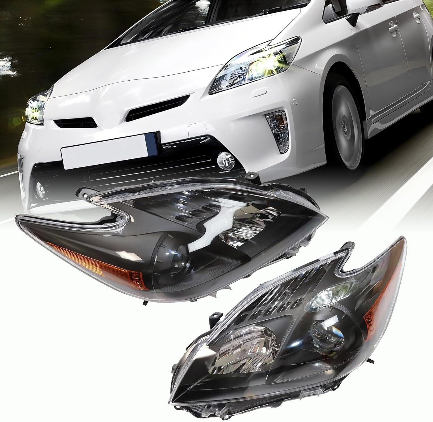 Amazon.com: YINZINR Front Headlight Halogen Headlamp Assembly for 2010 ...