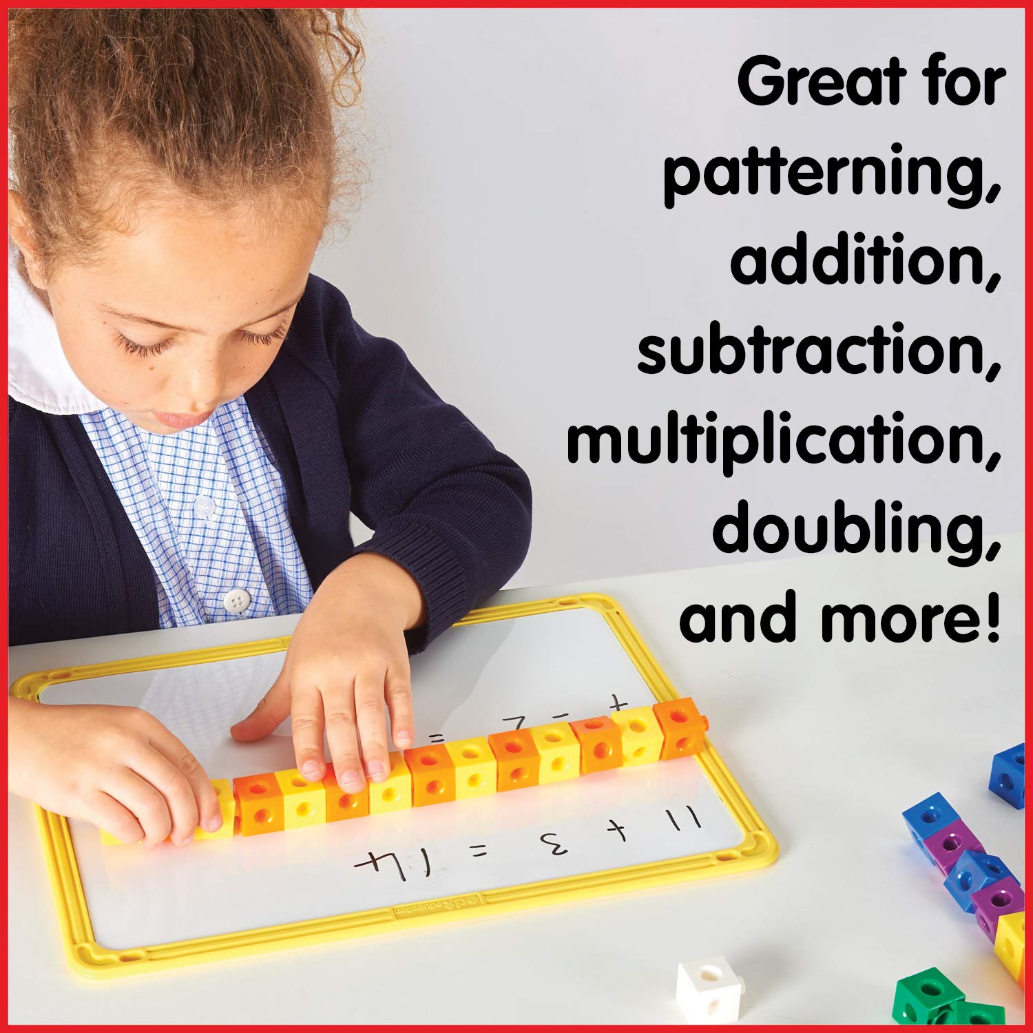 Edxeducation Linking Cubes Set Of 100 Connecting And Counting Snap Blocks For