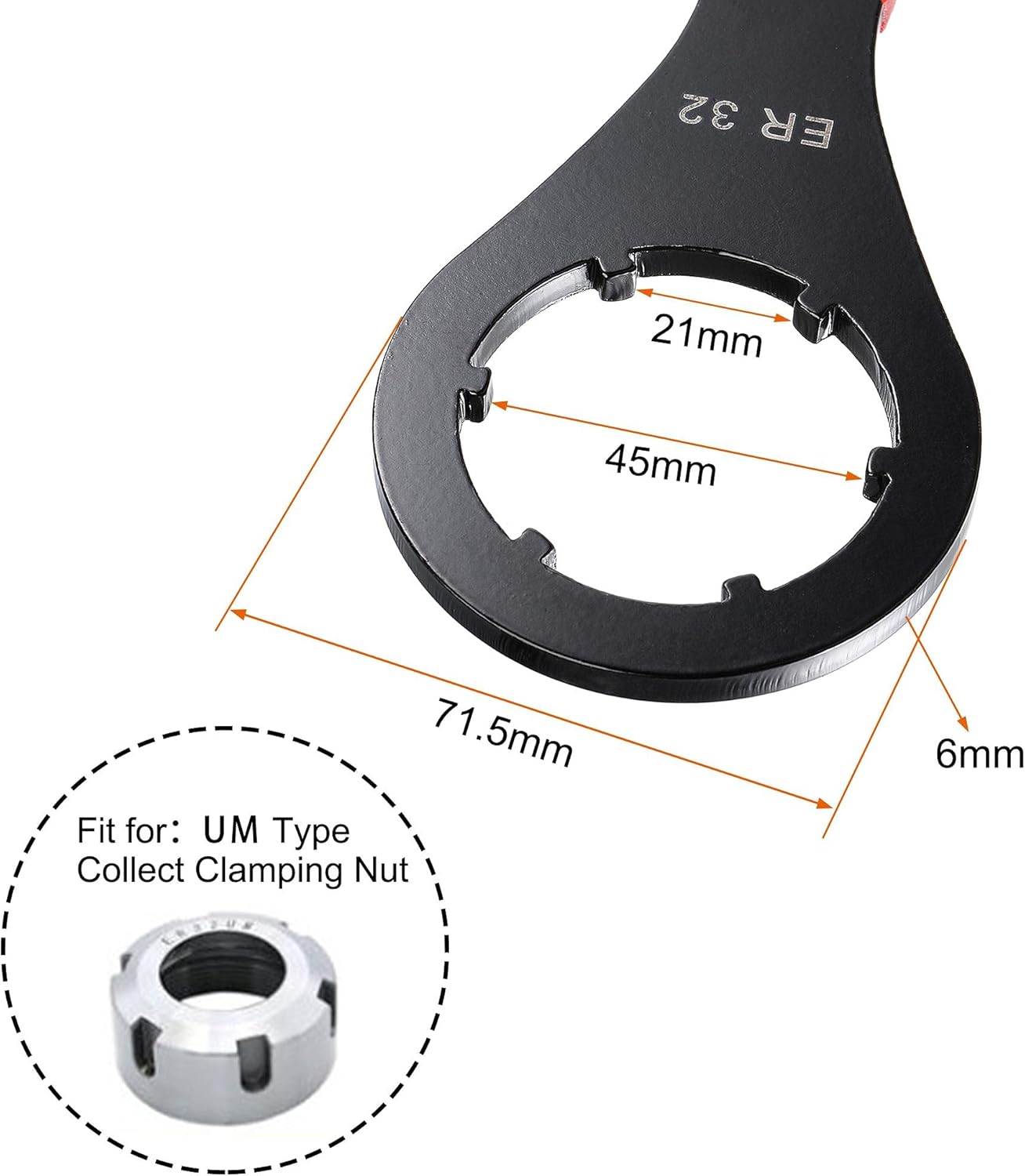uxcell O-Type Collet Chuck Wrench Spanner for ER32 Lathe Clamping Nut ...
