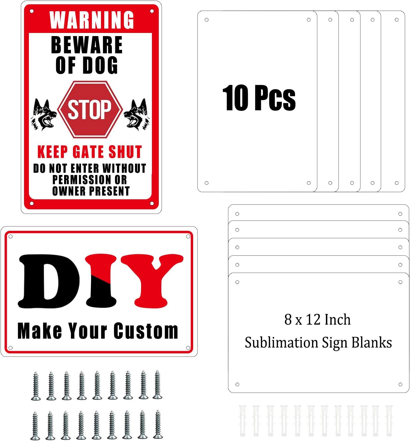 Amazon.com: Hicarer 20 Pieces White Metal Signs Blank Sublimation ...