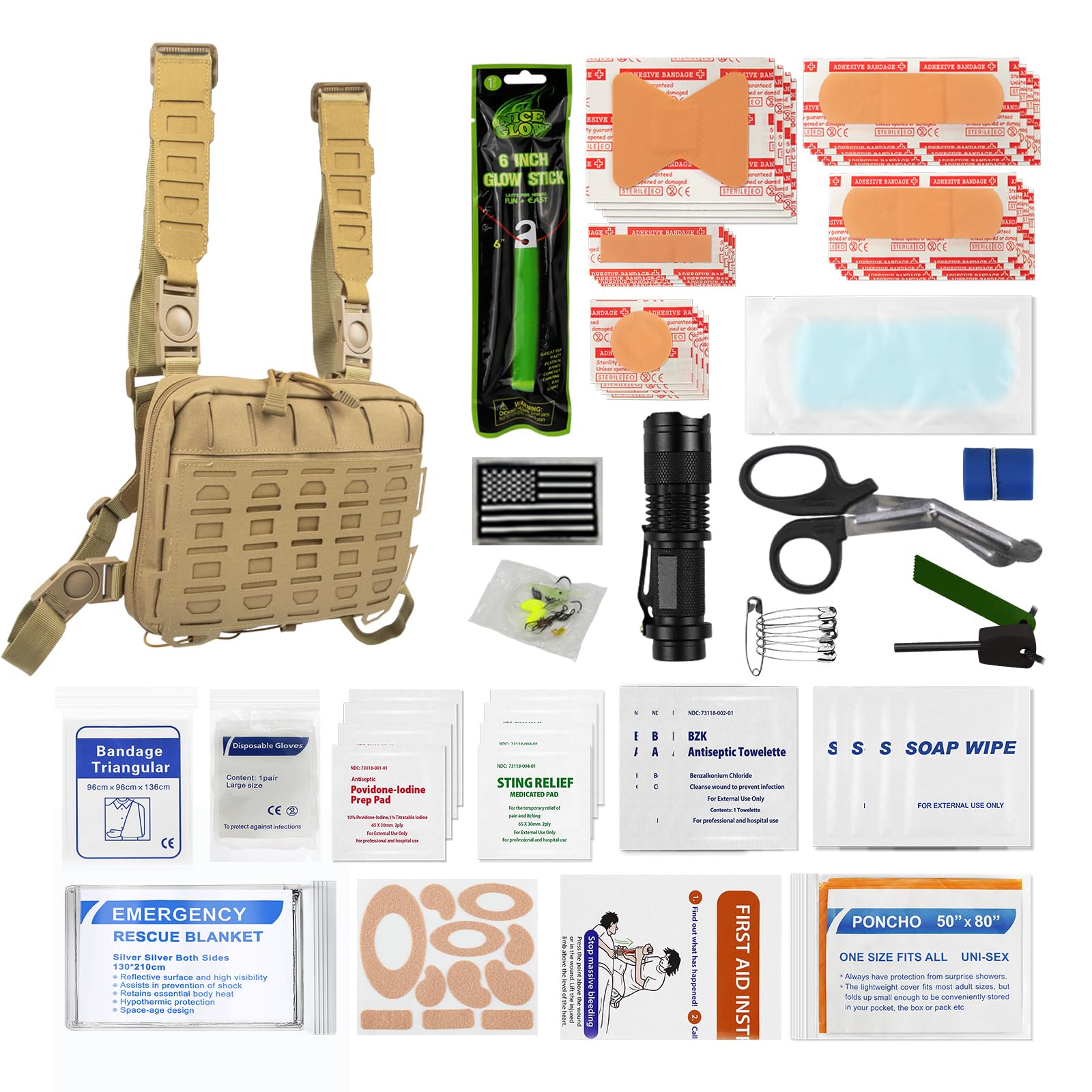 Outdoor Survival First Aid Kit Professional Emergency Survival Gear ...