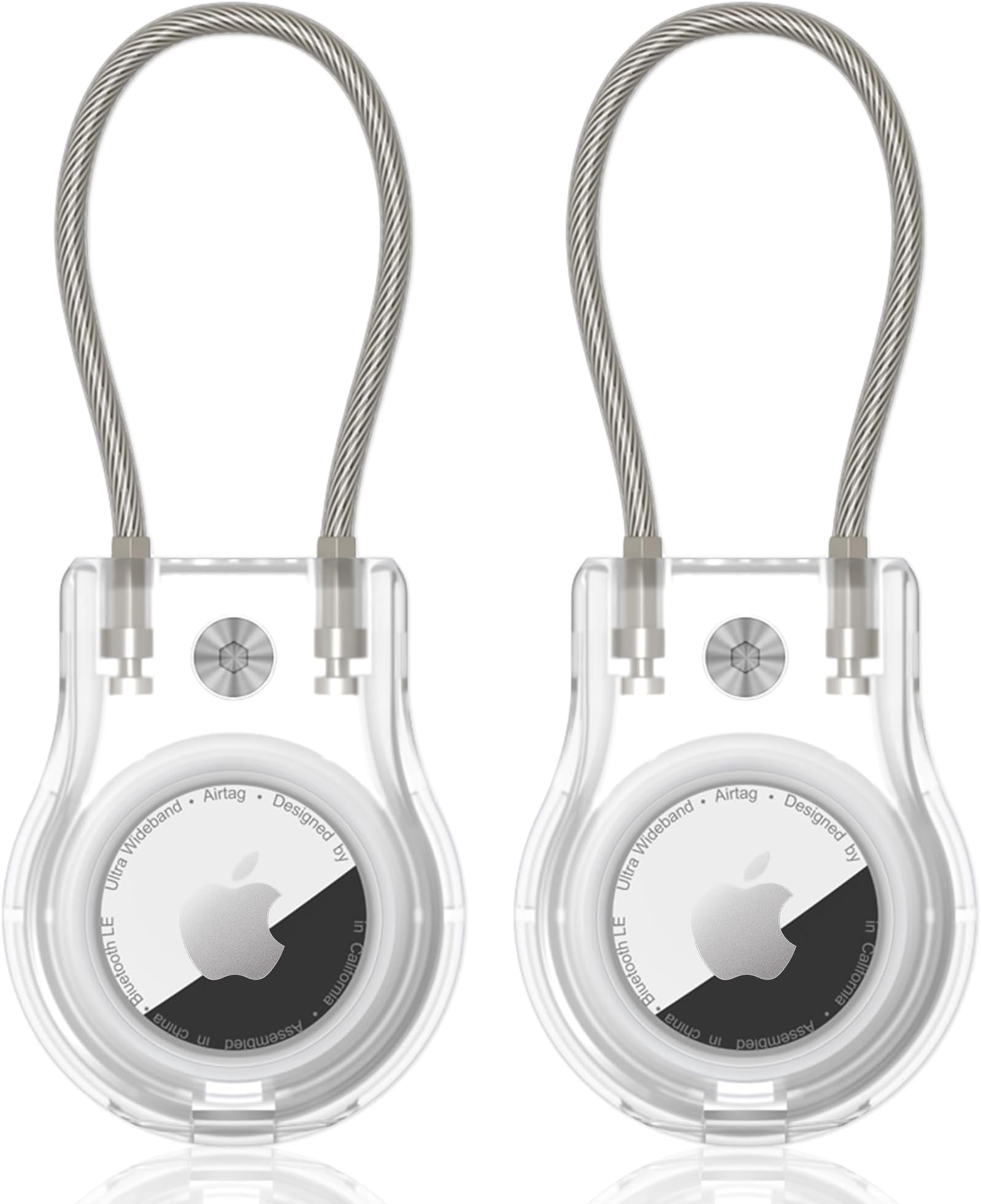 Amazon.com: Airtag Holder 2 Pack, Airtag Keychain Holder with Wire ...