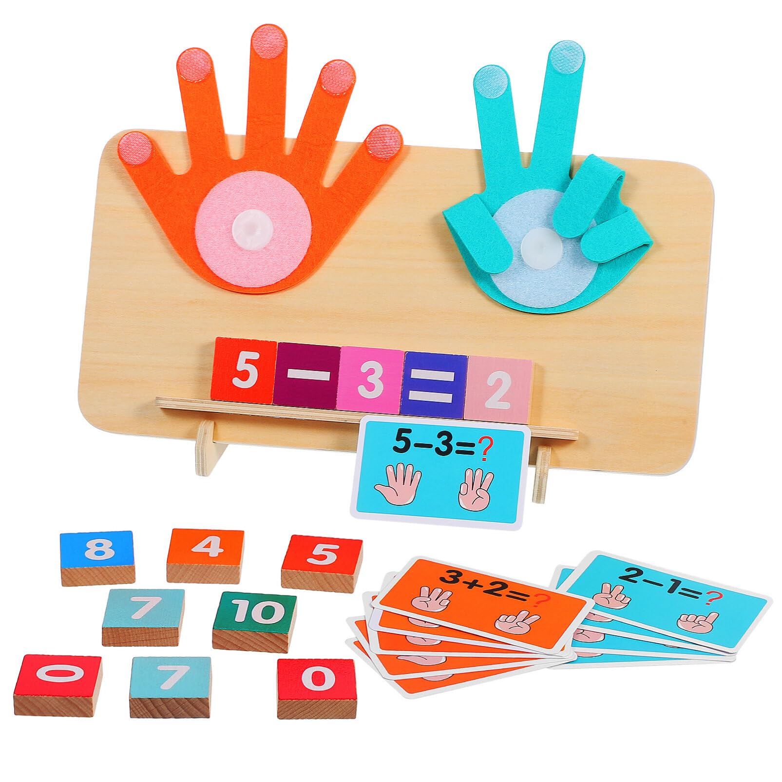 Amazon.com: Vaguelly 1 Set Finger Counting Math Toys,Toddler Wooden ...