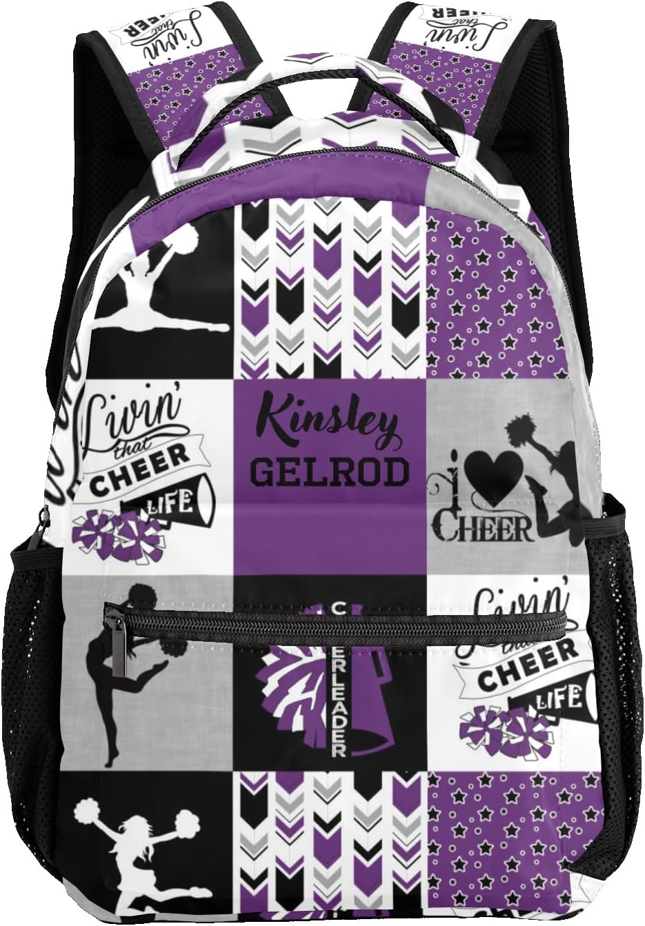 Amazon.com | Urcustom Custom Kid Backpack, Grape I Love Cheer ...
