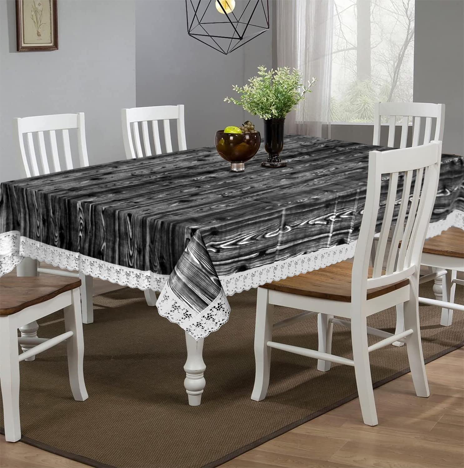 Buy Kuber Industries Wooden Print Dining Table Cover 6 Seater|Table ...