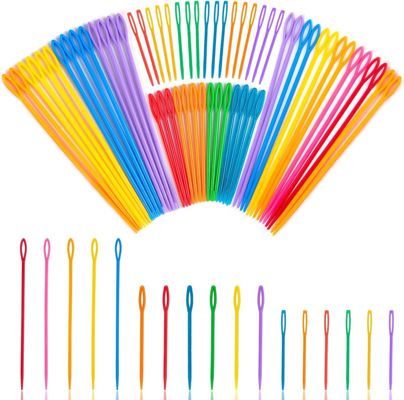 Amazon.com: HIGHROCK Colorful Plastic Sewing Needles 16picks