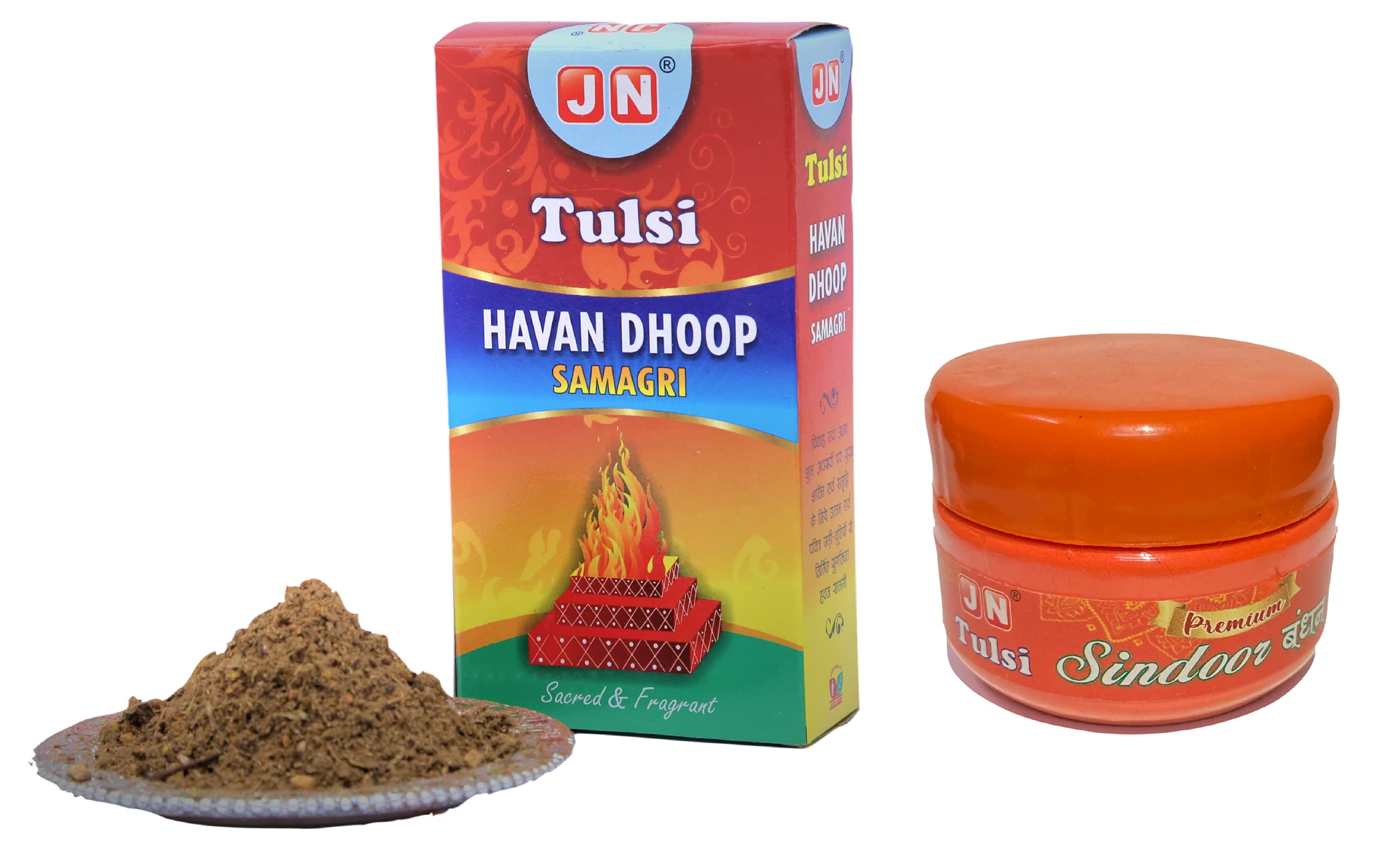 Buy JN Tulsi Combo of Orange Sindoor and Hawan Samagri for Puja Mandir ...