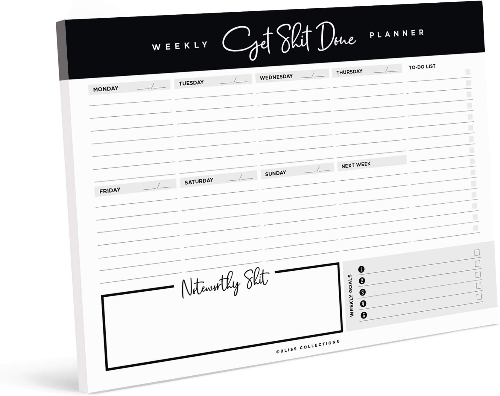 Amazon.com : Bliss Collections Daily Planning Pad, To Do List Notebook ...