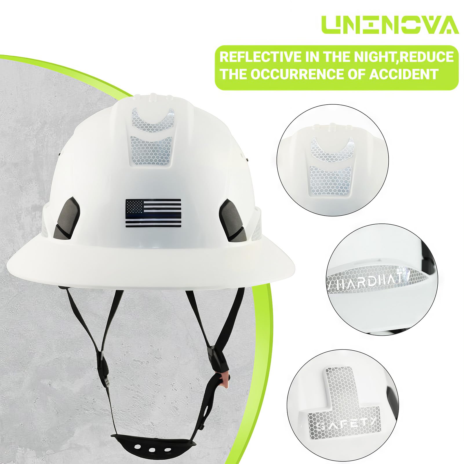 Snapklik.com : UNINOVA Full Brim Hard Hat Vented Construction Helmet ...