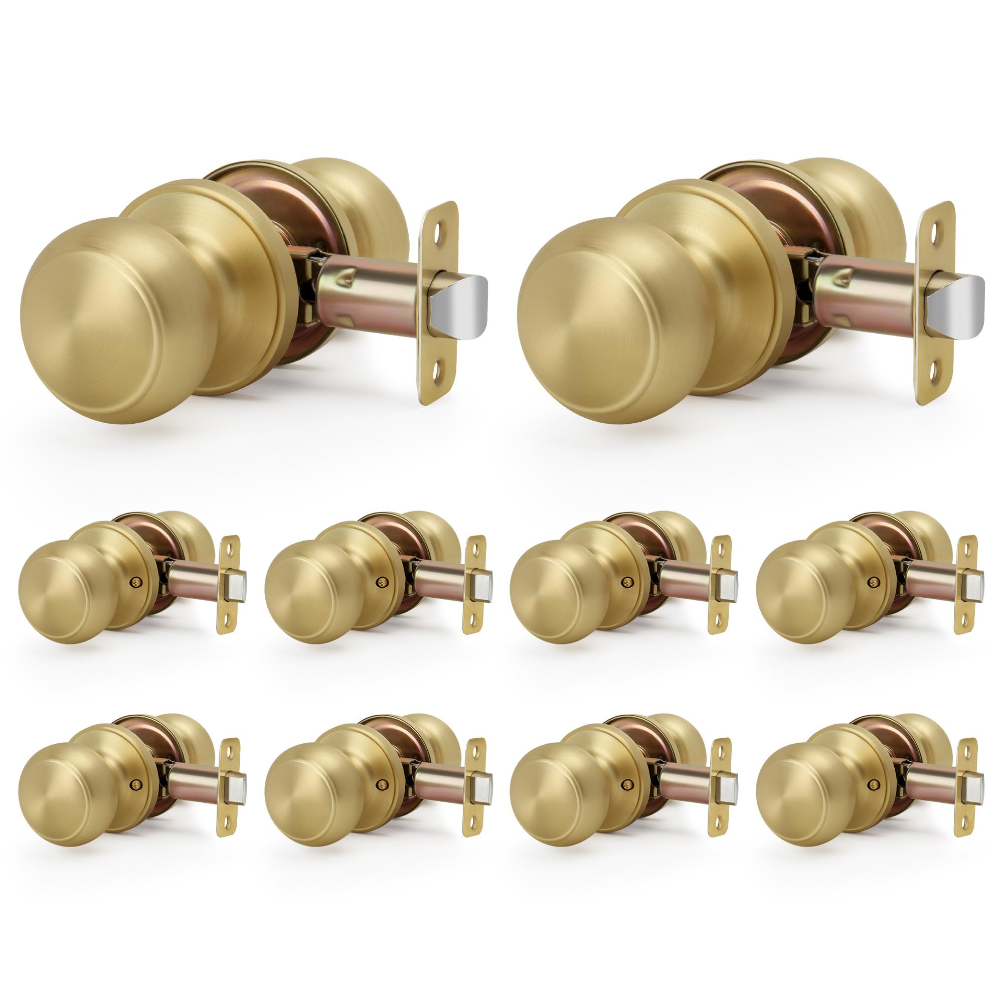Snapklik.com : LOQRON 10 Pack Wholesale Flat Ball Door Knob Without Key ...
