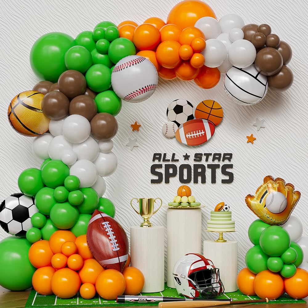 Amazon.com: 138pcs Sport Balloons Arch Garland Kit White Coffee Brown ...