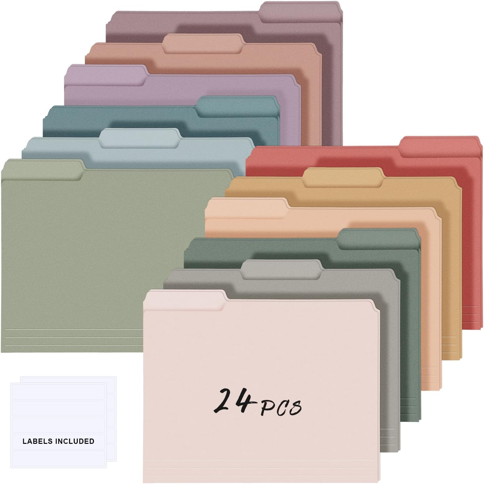 Amazon.com : Resholder 24 Pcs Colored Manila File Folders Letter Size ...